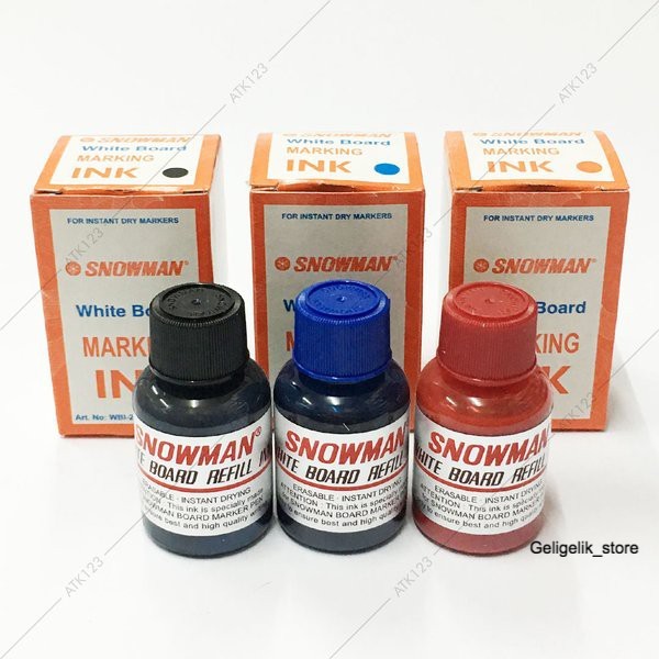 Jual REFILL INK / TINTA ISI ULANG SPIDOL WHITEBOARD SNOWMAN (1 Botol ...