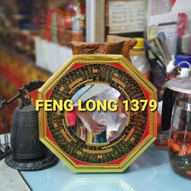 Jual Cermin Bagua GARIS HALUS HITAM KACA CEKUNG 8" | Shopee Indonesia