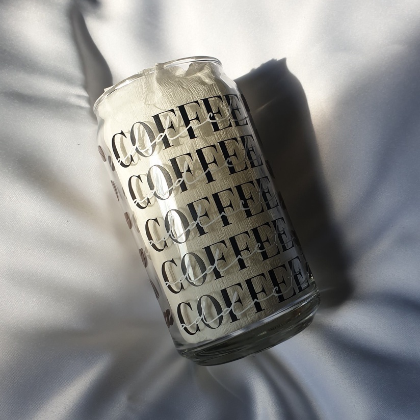 Jual Coffee Addict Aesthetic Glass Can Iced Coffee | Gelas Aesthetic ...