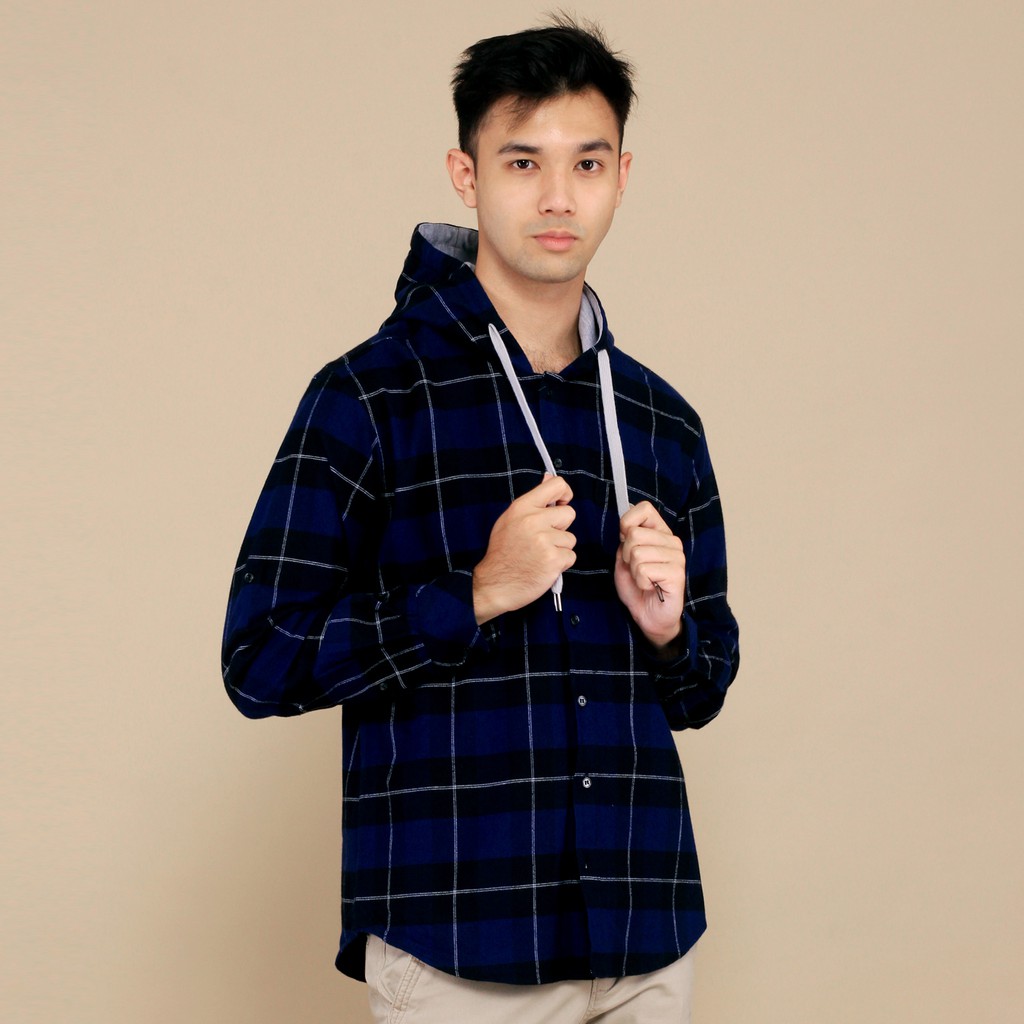 Jual Benhill Hoodie Flannel Kotak Biru 27373-74-11338 | Shopee Indonesia