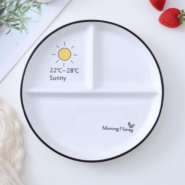 Jual Piring Diet Keramik Estetik / Aesthetic Plate for Diet / Divided ...