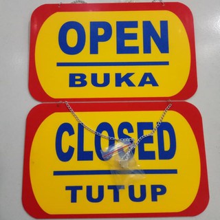 Jual Akrilik Plat Papan Open Close Buka akrilik Tutup Dengan Rantai ...