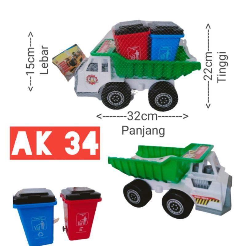 Jual AK34 MOBIL TRUCK SAMPAH/TRUCK ANGKUT SAMPAH/MAINAN MOBIL MOBILAN ...