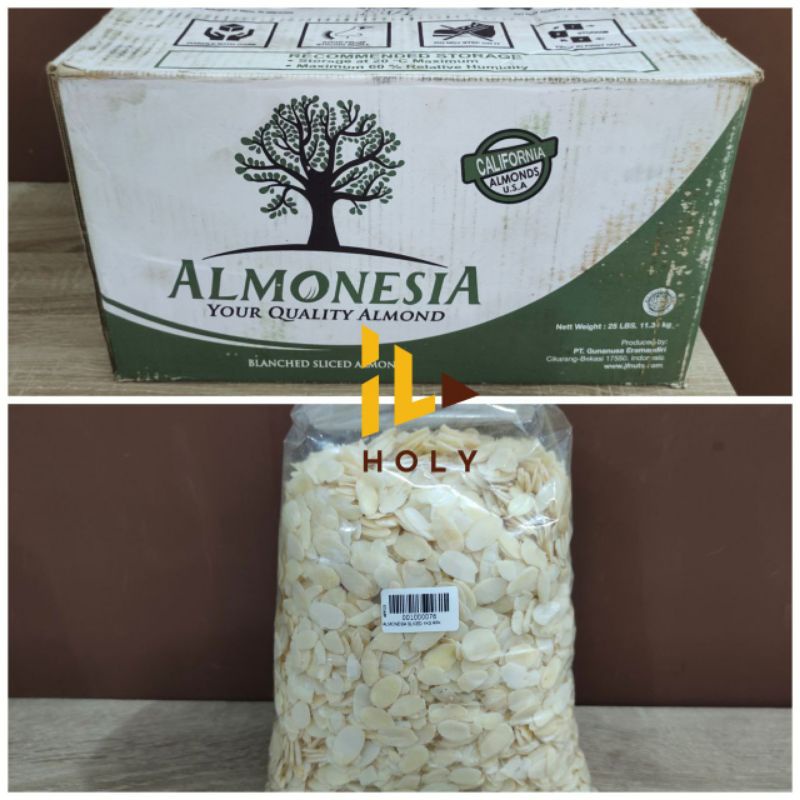 Jual ALMOND SLICE Almonesia 100gr (REPACK) / Kacang Almond Iris Mentah ...