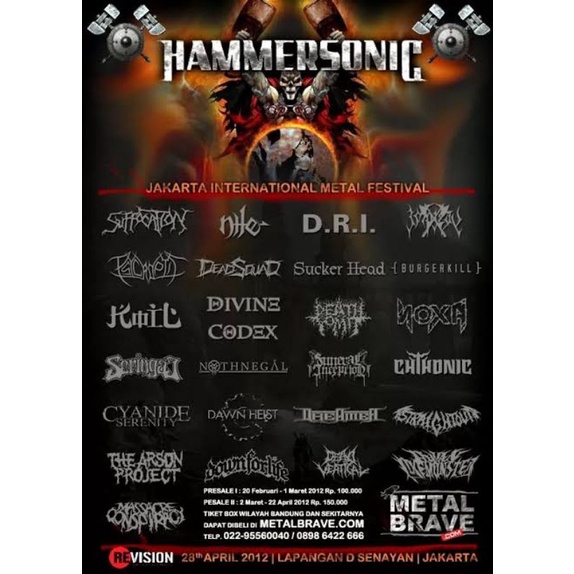 Jual HAMMERSONIC poster pamflet band punk metal cadas riot hiasan ...