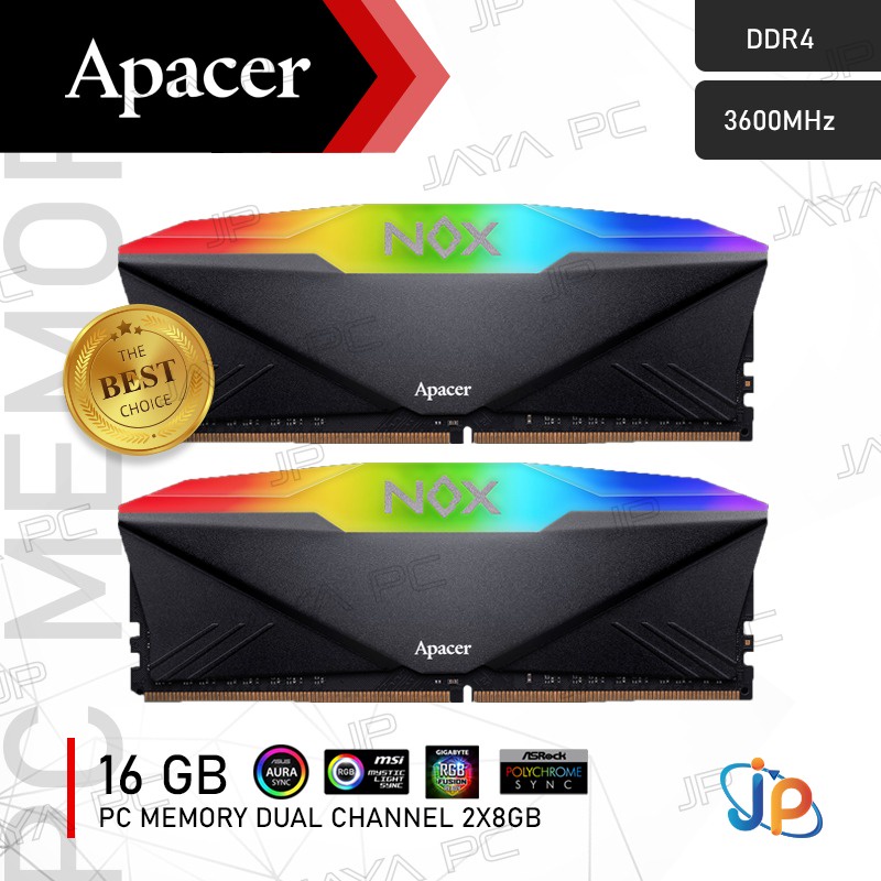 Jual Memory Apacer NOX RGB AURA II DDR4 PC25600 3200Mhz 16GB 2x8GB Ram | Shopee Indonesia