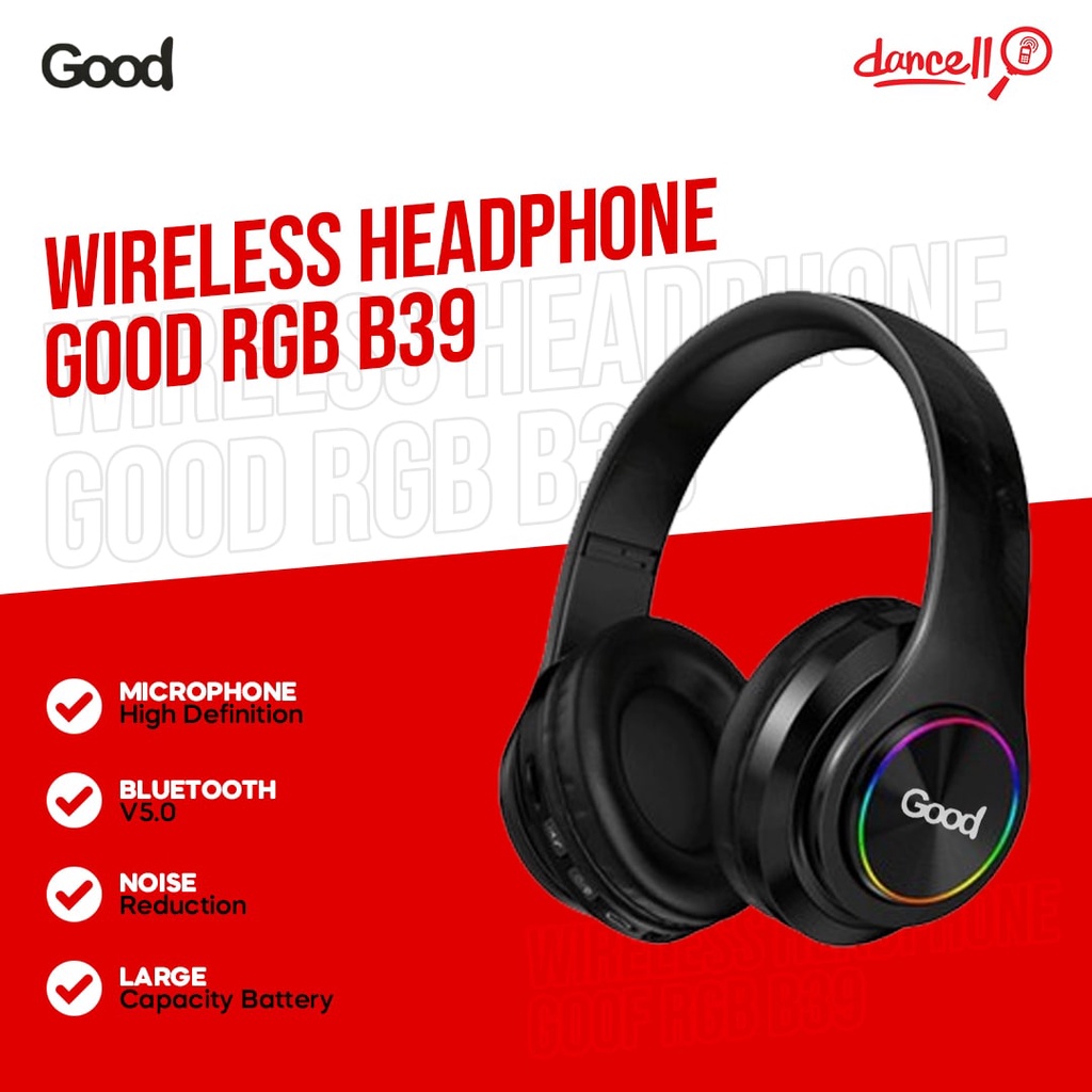 Jual WIRELESS HEADPHONE GAMING BLUETOOTH RGB HF GOOD B39 LED HEADSET ...