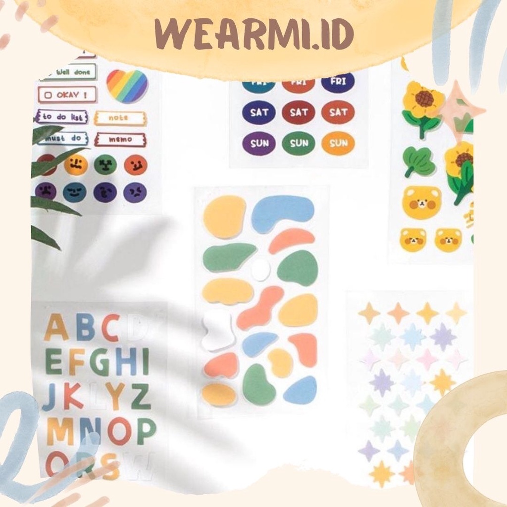Jual 3 lembar Sticker Alphabet Geometry Shape Rainbow Aesthetic ...