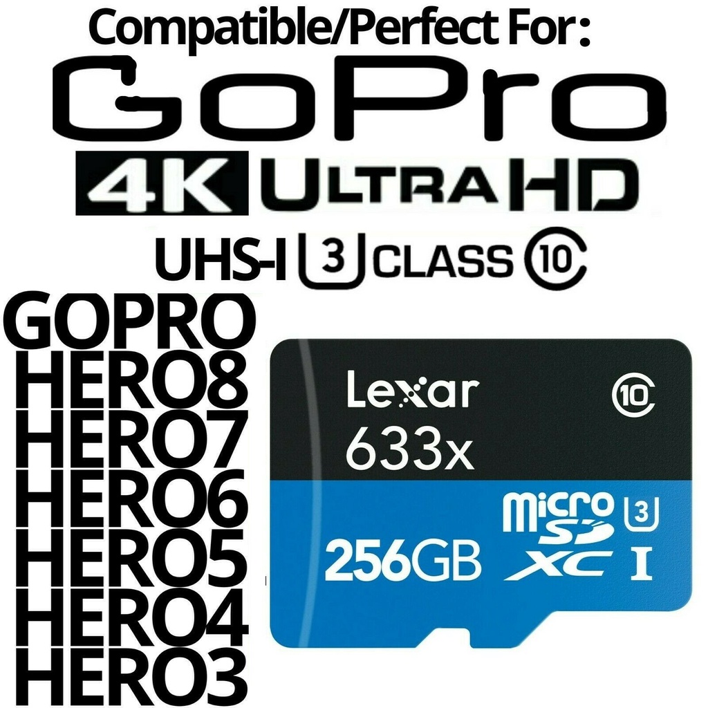 Jual [NEW] Lexar 256GB U3 4K SDXC For GoPro Hero8 Hero7 Hero6 Hero5 ...