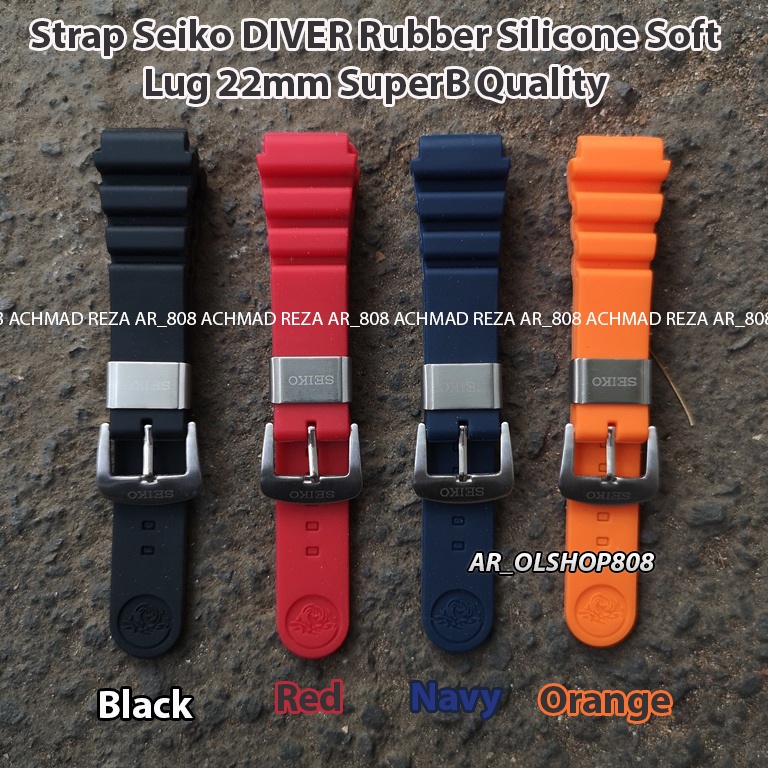 Jual Strap SEIKO DIVER 22mm Strap SEIKO 22mm Rubber Strap 22mm Tali Jam ...