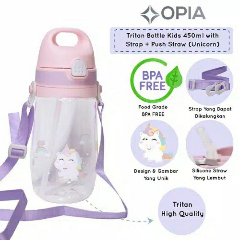 Jual OPIA Tritan Bottle Kids 450 ml Bear dan Unicorn | Shopee Indonesia