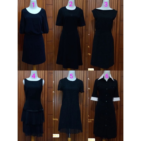 Jual 16. Dress Warna Hitam LD:88cm | Shopee Indonesia