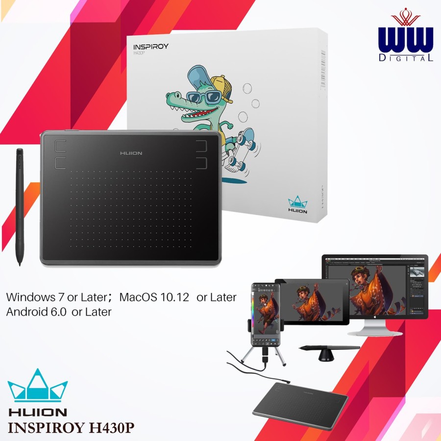 Jual Pen Tablet Huion H430P Drawing Tablet Garansi Resmi | Shopee Indonesia