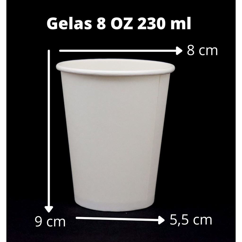 Jual Paper Cup 8 oz Gelas Kertas Kopi Polos/Motif 8oz @50pcs | Shopee Indonesia