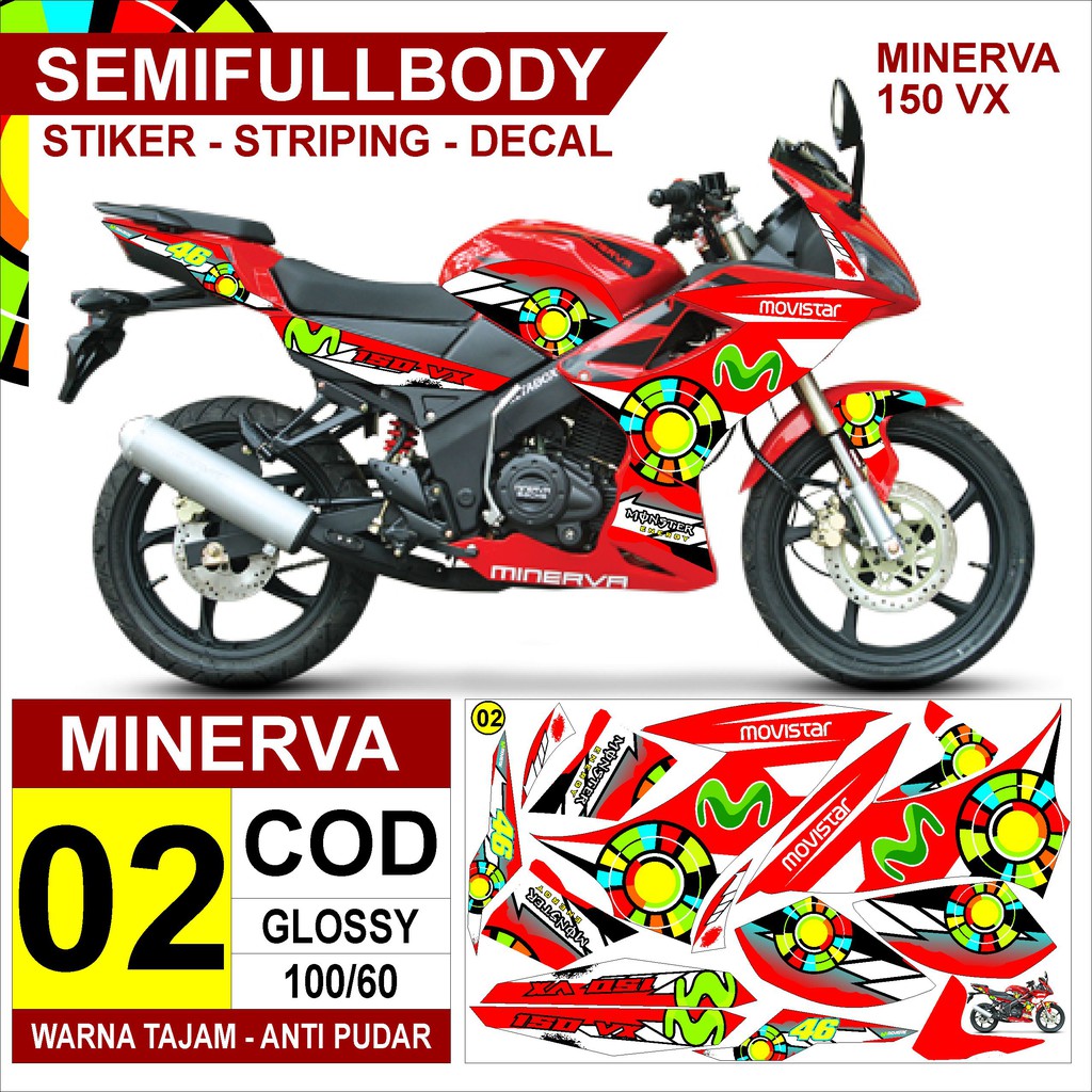 Jual Stiker decal striping Minerva VX Variasi 46 Semifullbody (semua ...
