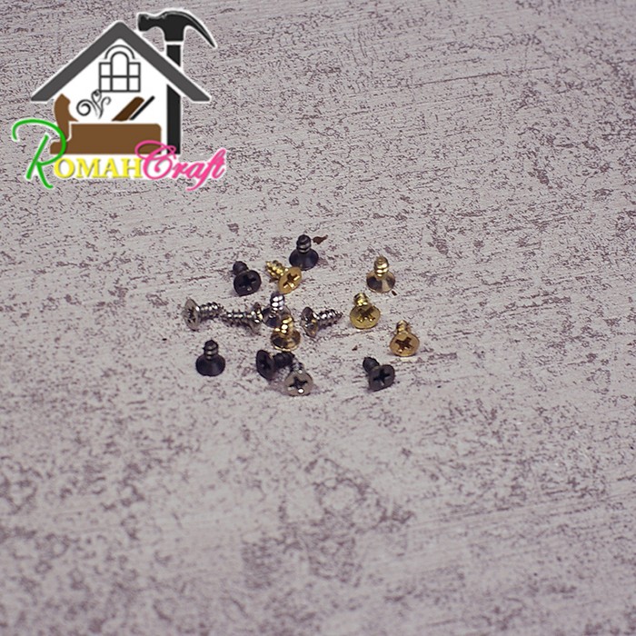 Jual Skrup mini antik ( 100 pcs ) skrup kepala 5 panjang 6 -10 mm P.S25 ...