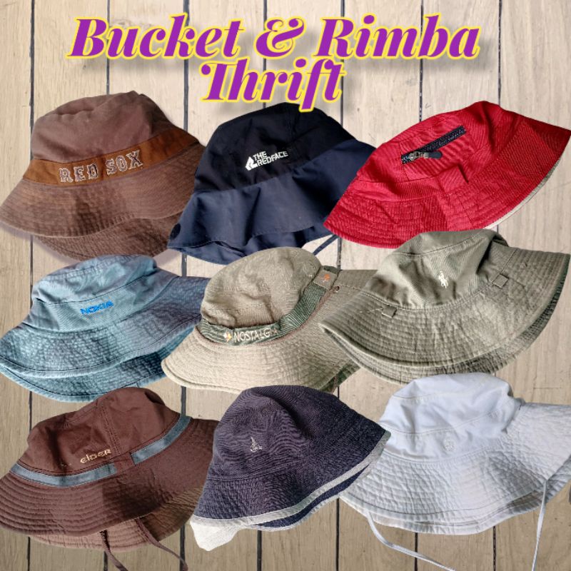 Jual Topi Rimba Topi Bucket Hat Topi Thrift Preloved Good Condition Vol ...