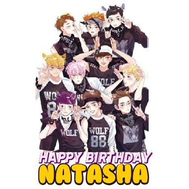 Jual Topper EXO background dengan nama untuk hiasan cake atau dinding ...