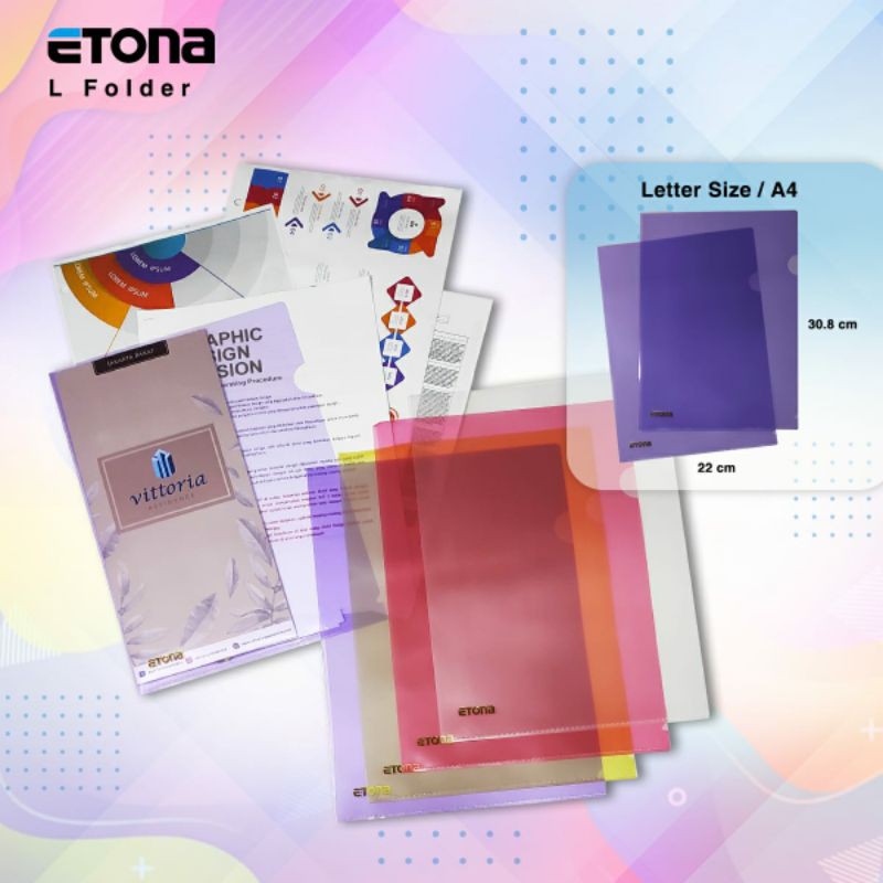 Jual 1 LUSIN Etona Map L/ L folder ukuran A4 letter size | Shopee Indonesia