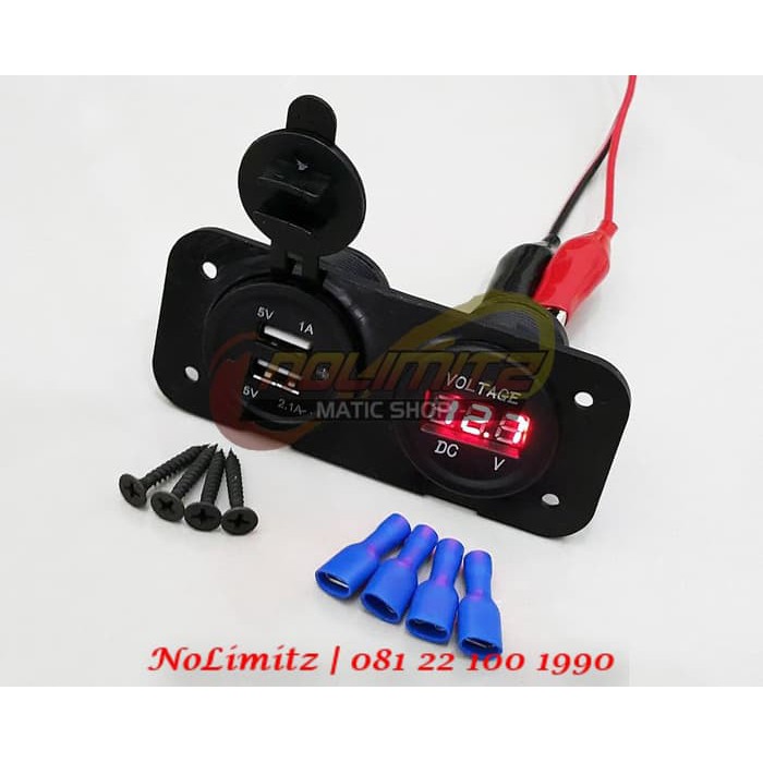 Jual (100% Original) Voltmeter Digital Port USB Charger Universal ...