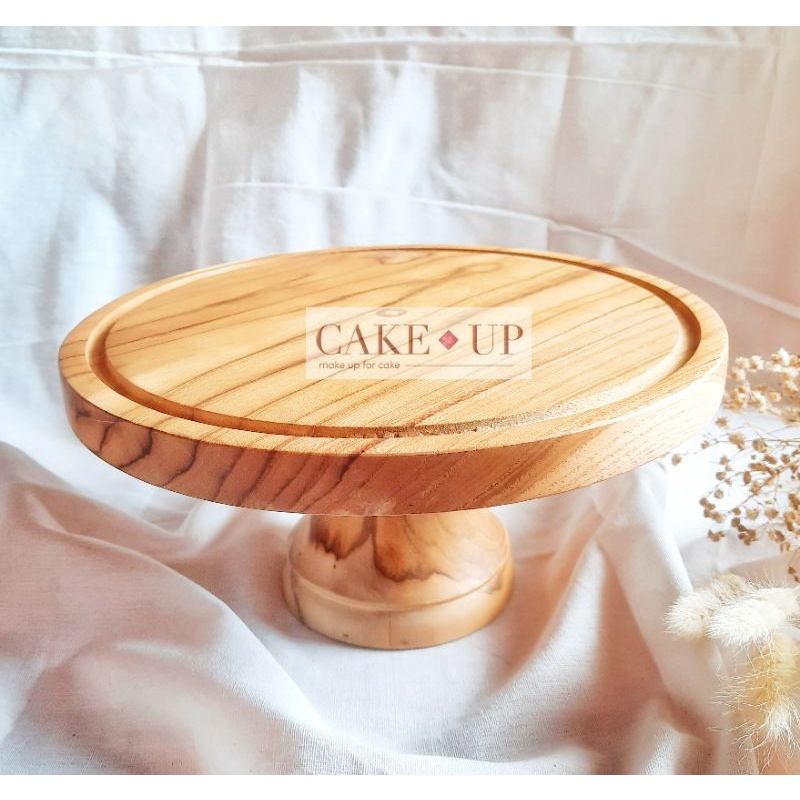 Jual Cake Stand Turntable Kayu Jati Meja Putar Dekorasi Kue Cake Tier ...