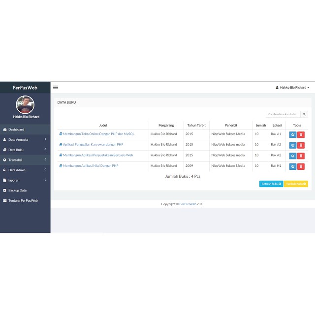 Jual Sistem Informasi Perpustakaan Berbasis Web (PerPusWeb) dengan PHP- MyS | Shopee Indonesia