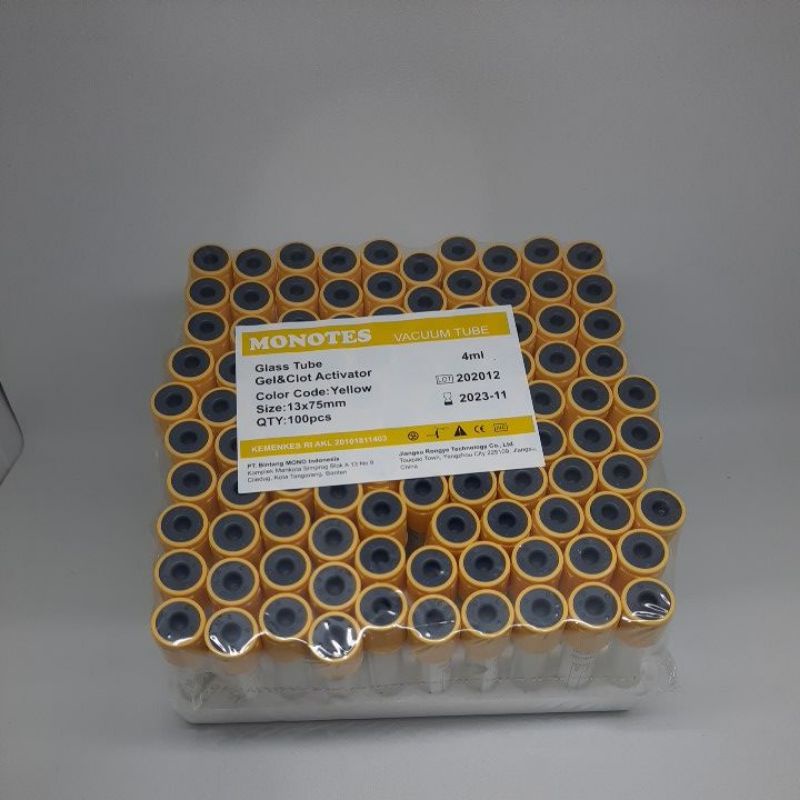 Jual TABUNG GLASS GEL CLOT ACTIVATOR 4 mL ISI 100 Tbg | TABUNG GEL ...