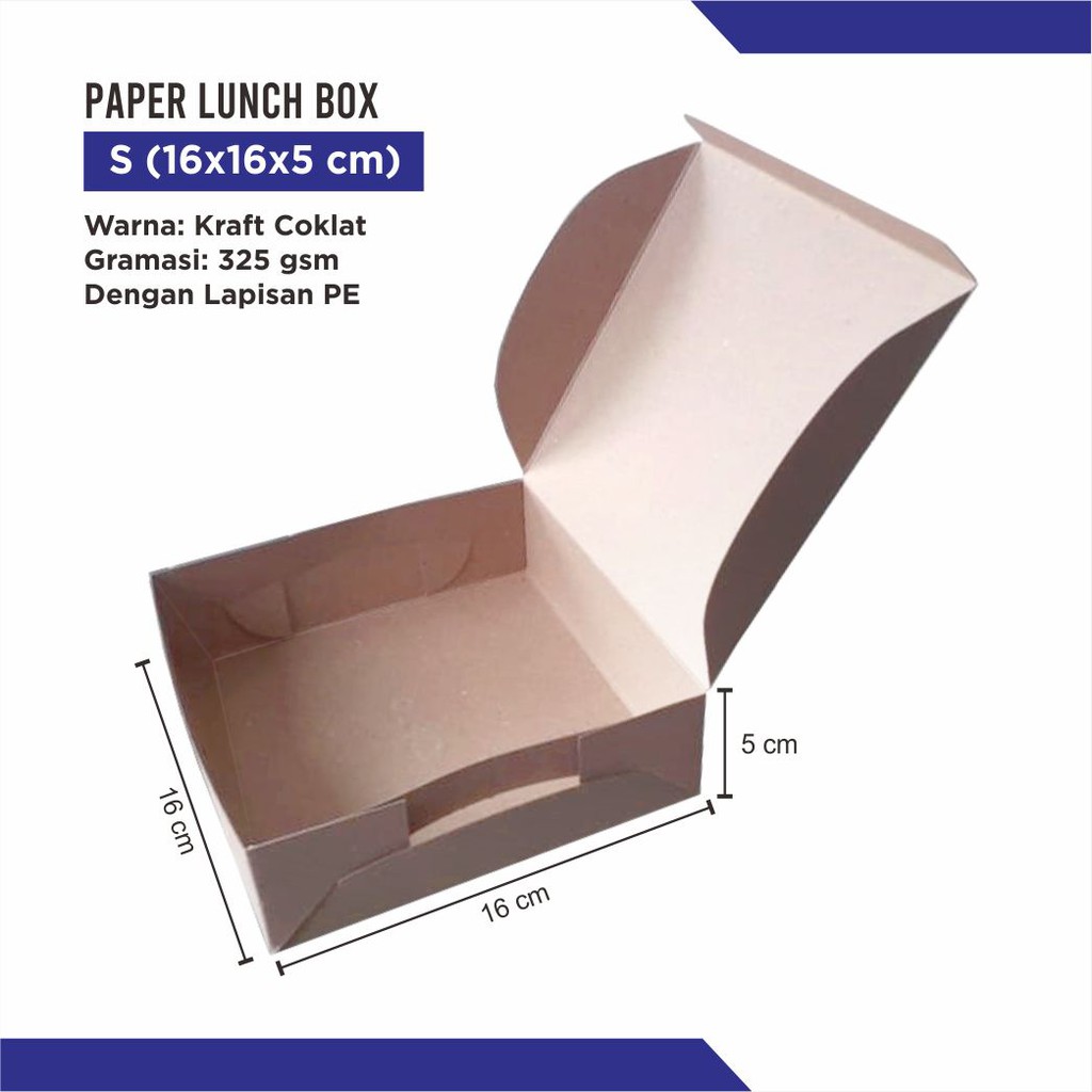 Jual Kotak Makan / Kotak Nasi Kertas (Paper Lunch Box) B12 K4 Uk S - PE ...
