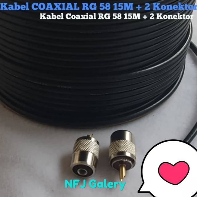 Jual Kabel murah COAXIL Kabel COAXIAL RG 58 15 Meter Plus Dua Konektor ...