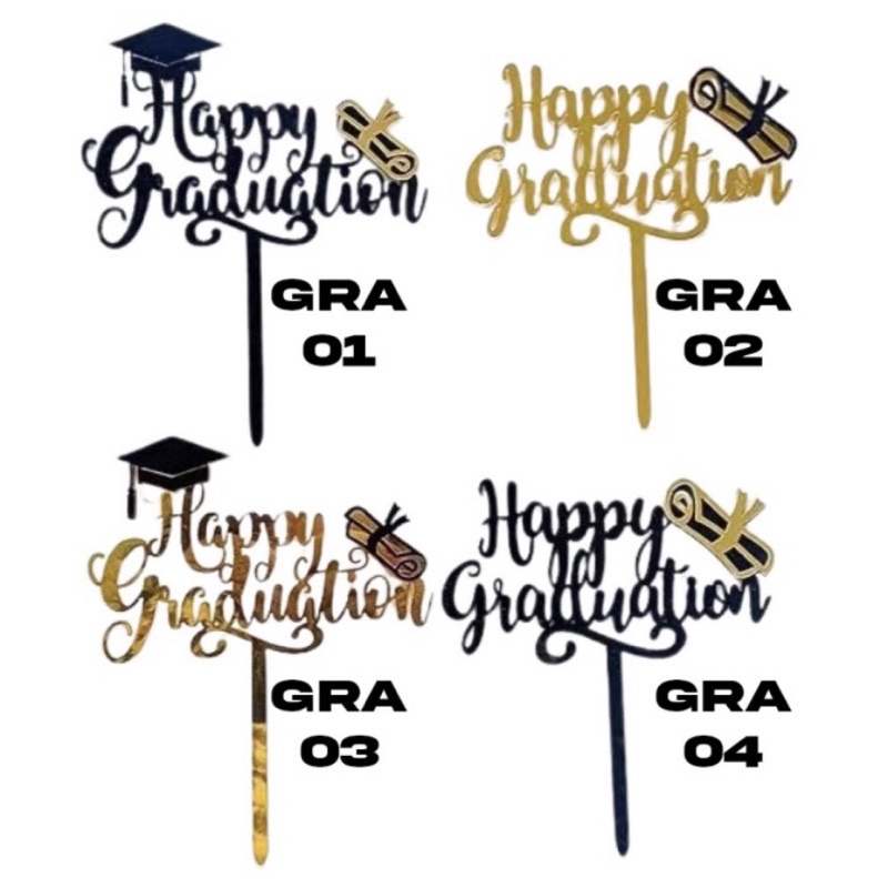 Jual Cake Topper Happy Graduation / Topper Cake Dekorasi | Shopee Indonesia