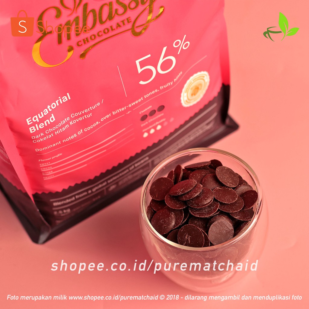Jual Embassy Chocolate - EQUATORIAL BLEND 56% 100gr Dark Couverture ...
