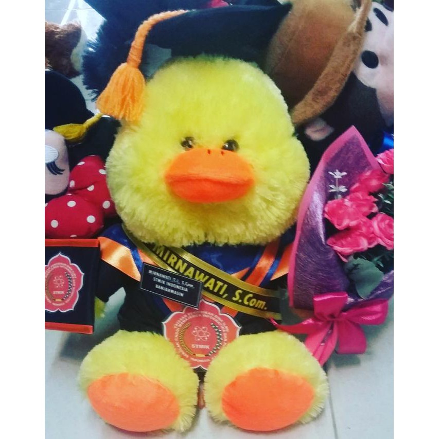 Jual BONEKA WISUDA DUCK 32CM LENGKAP / BEBEK KUNING CUSTOM TOGA ...