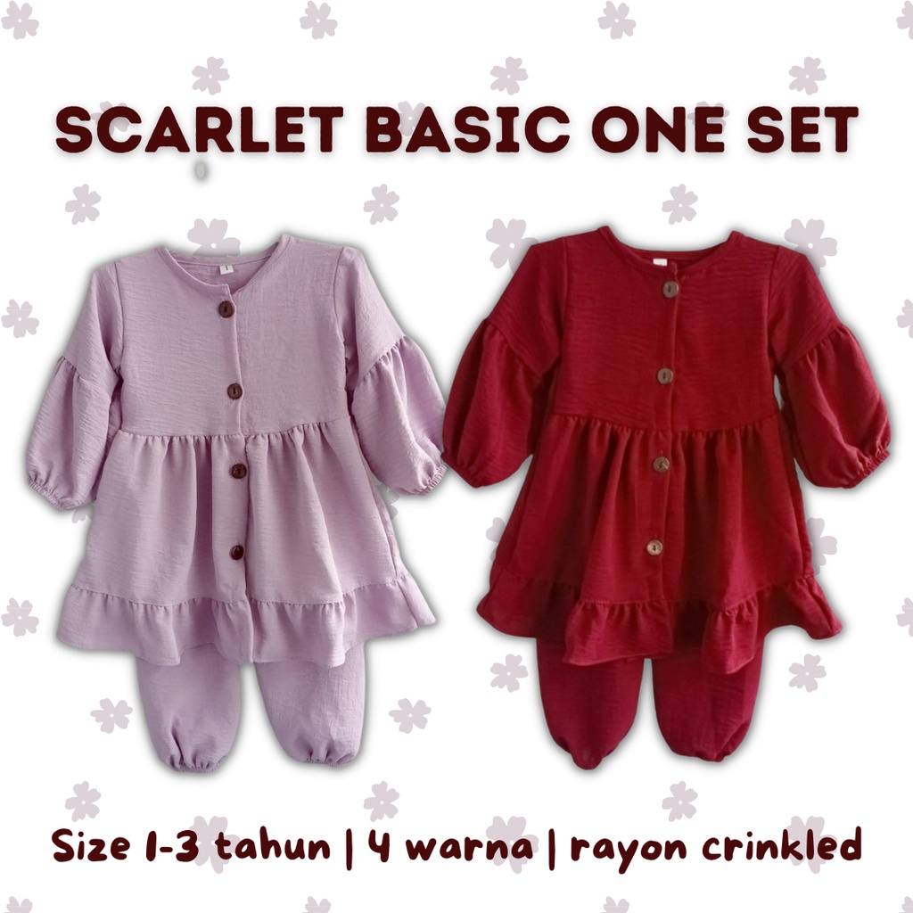 Jual baju anak perempuan 1 2 3 tahun setelan one set rayon flowy tunik ...