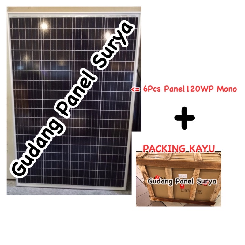 Jual 6Pcs Solar Panel Surya SoLarcell 120WP Mono + Packing Kayu ...