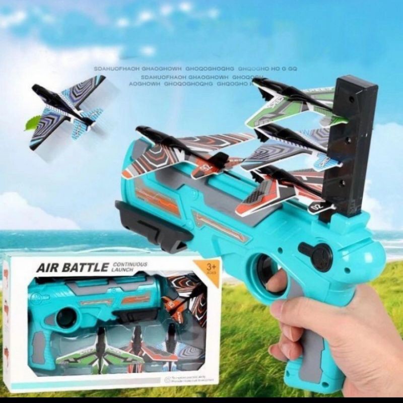 Jual Mainan Tembakan Launcher Pesawat - Air Battle Roket Terbang Plane ...