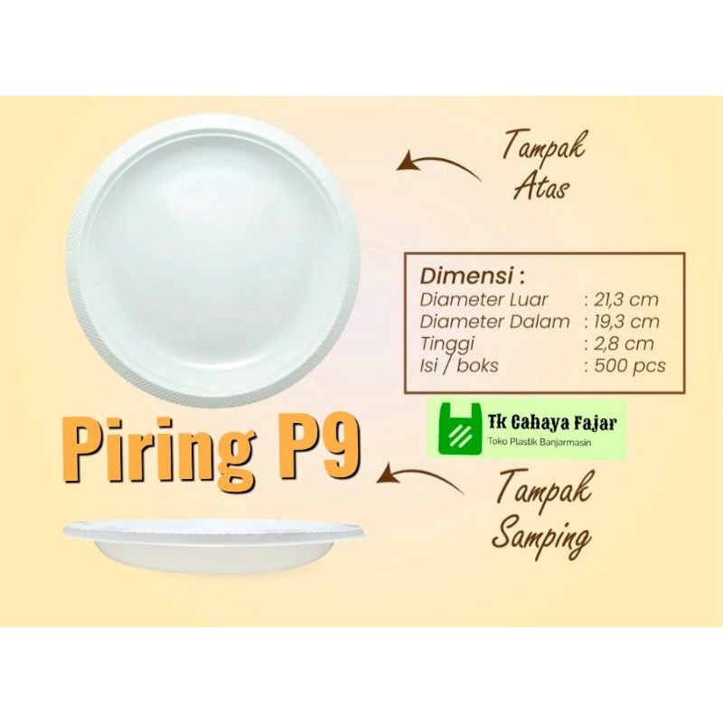 Jual Piring Plastik Besar Ukuran 9inch isi 50 IdealPack | Shopee Indonesia