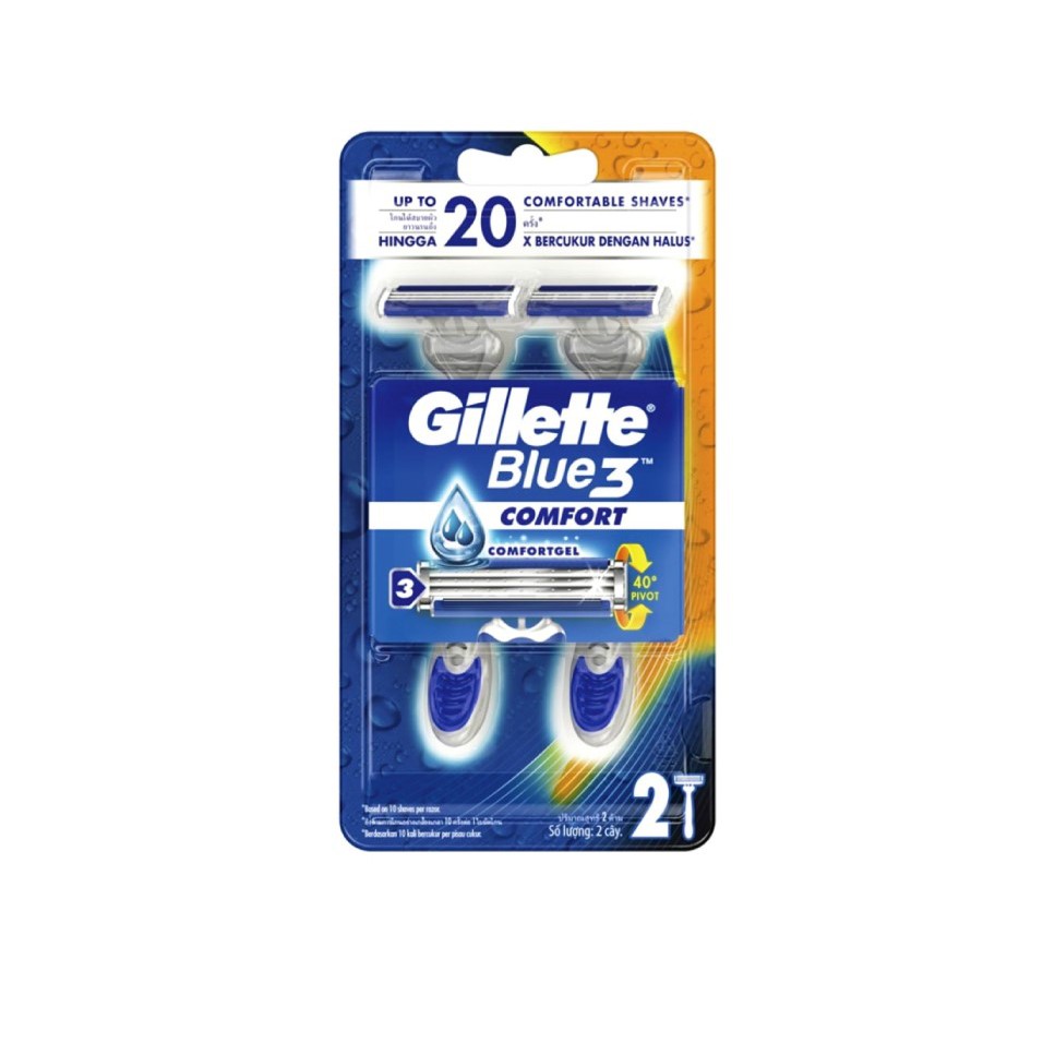 Jual PISAU CUKUR GILLETTE COMFORT BLUE 3 MATA PISAU SHAVER SET 2 GILETE ...