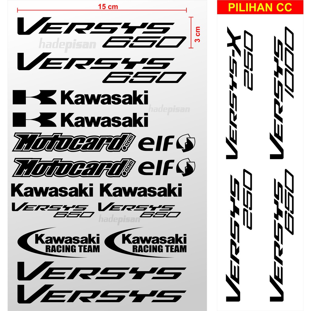 Jual Cutting Sticker Skotlite Body Motor KAWASAKI VERSYS 250 X250 650 ...