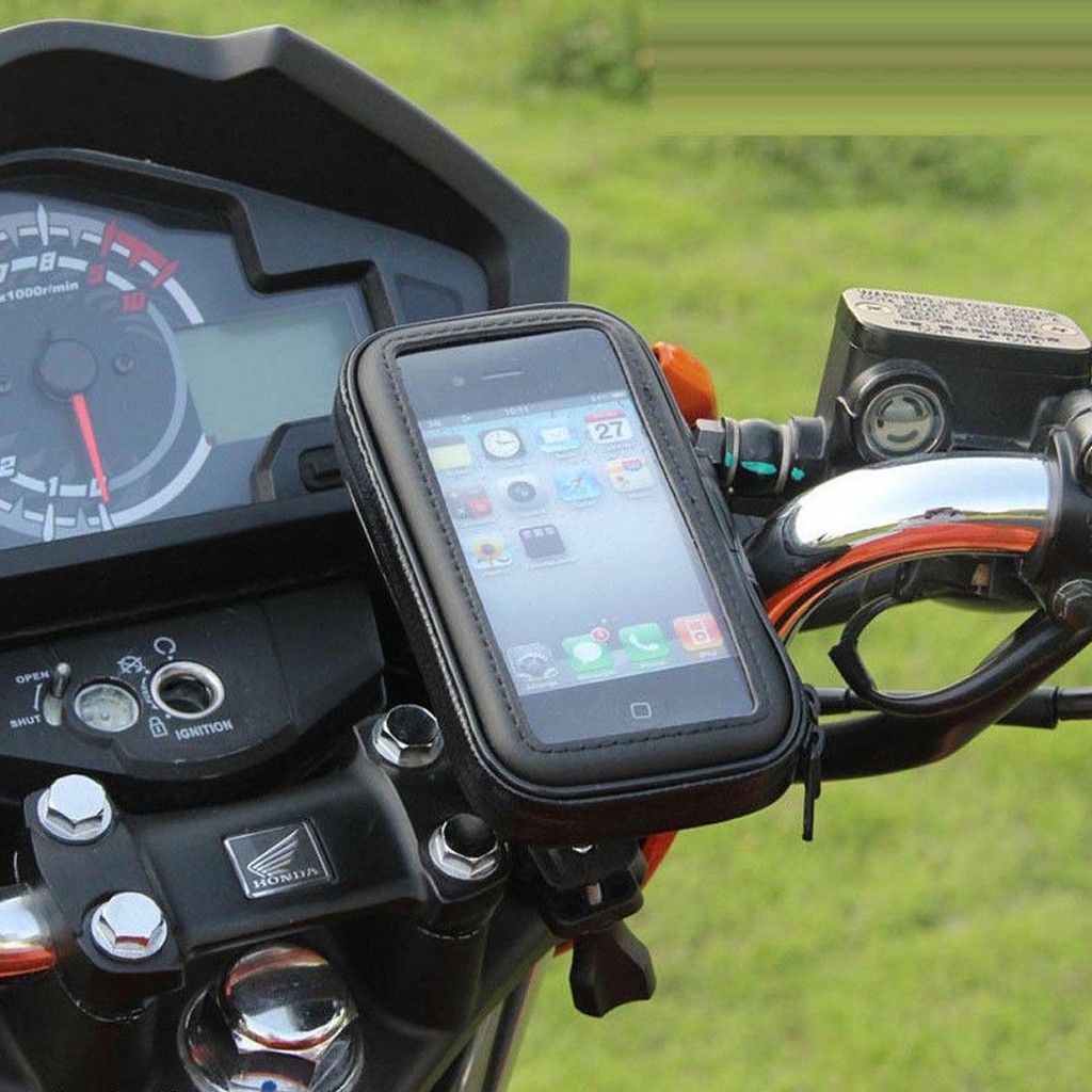 Jual Holder HP Waterproof Untuk Stang Motor dan Sepeda Bracket Handphone GPS Anti Air Touch ...