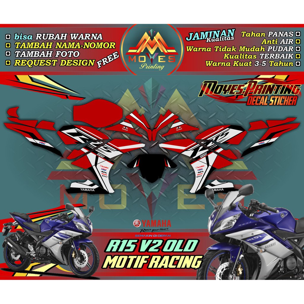 Jual sticker full body yamaha r15 v2 - decal motor yamaha r15 v2 ...