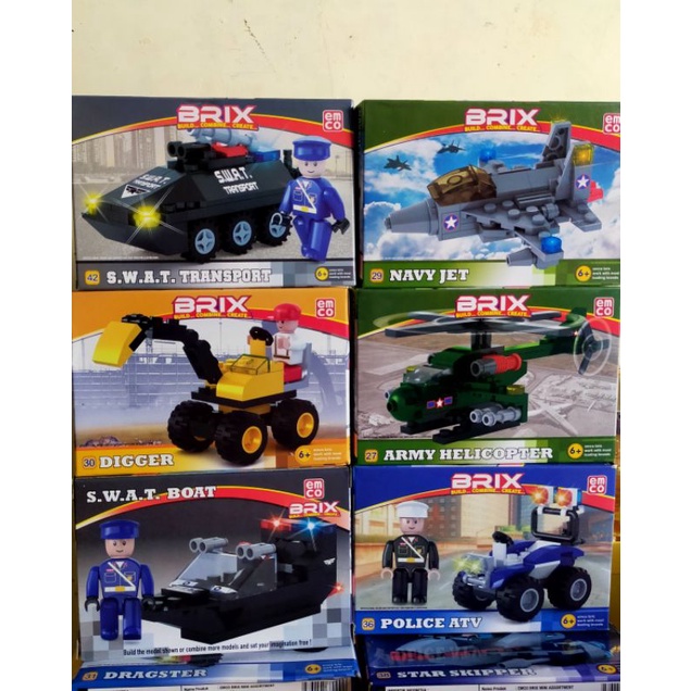 Jual Lego Emco Brix Small Blocks Police ATV/ Fire Patrol | Shopee Indonesia