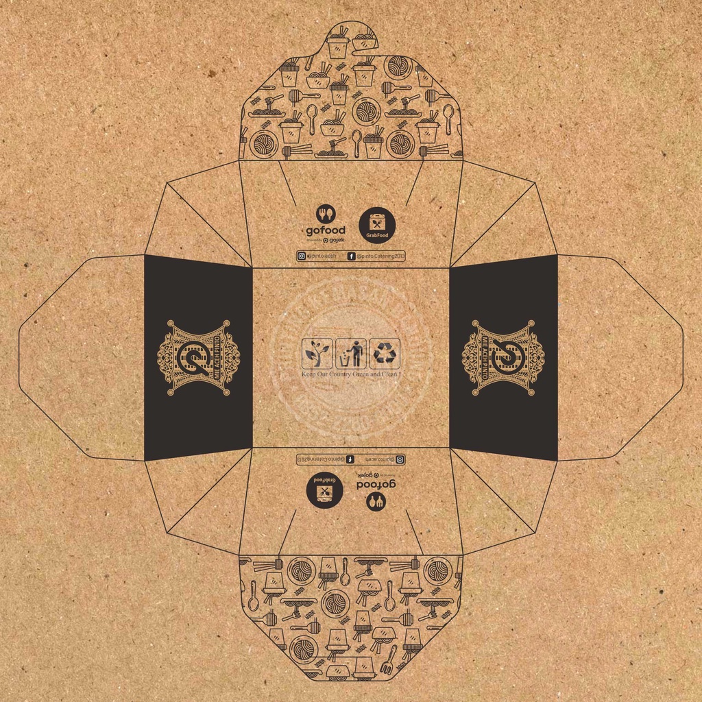 Jual Food Pail Rice Box Size M Custom Cetak Print Logo Merek Box ...