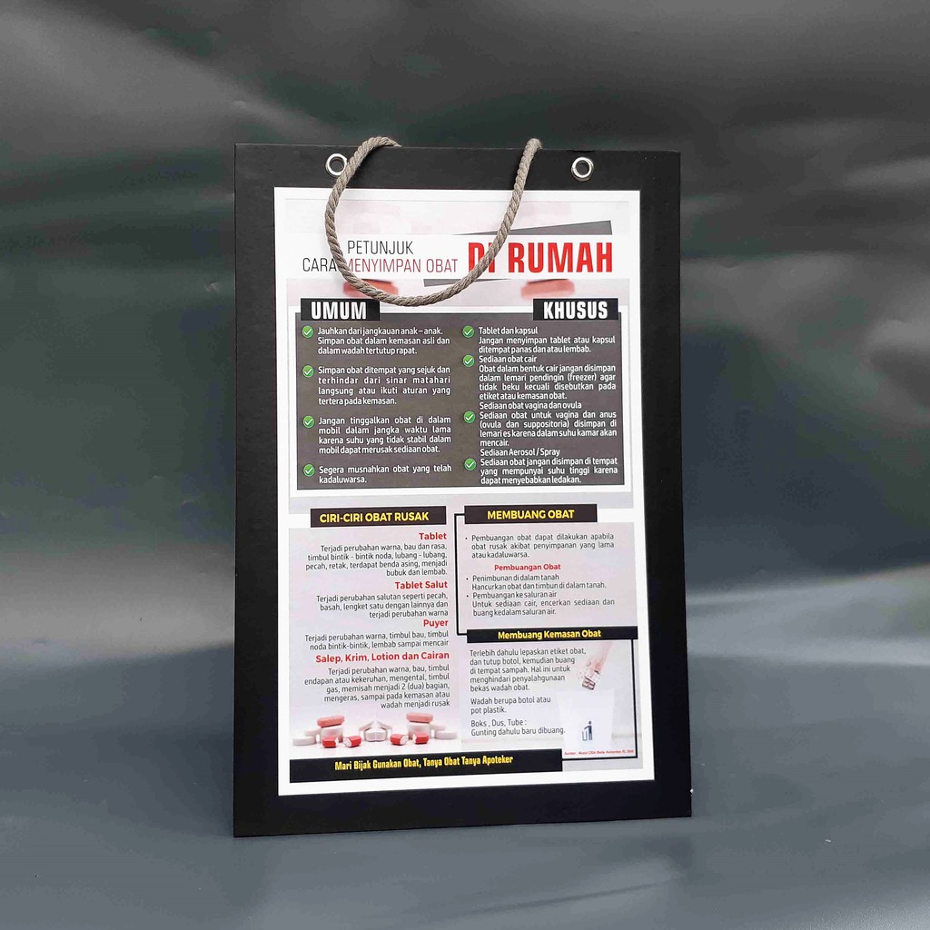 Jual Poster Gantung | Hard Poster Cara Menyimpan Obat di Rumah, Poster ...