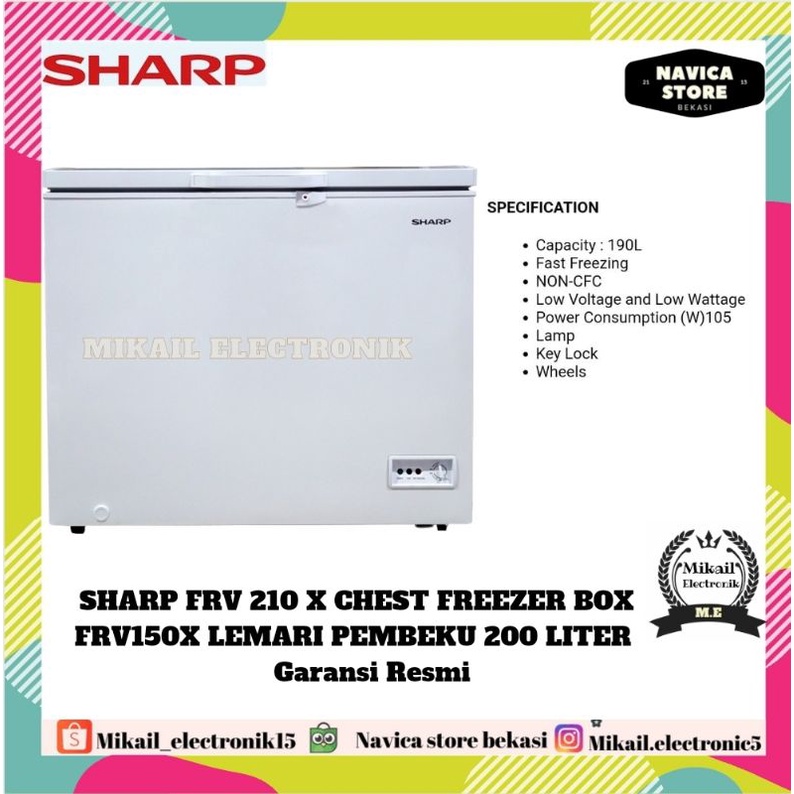 Jual SHARP FRV 200 CHEST FREEZER BOX FRV200 LEMARI PEMBEKU 200 LITER ...