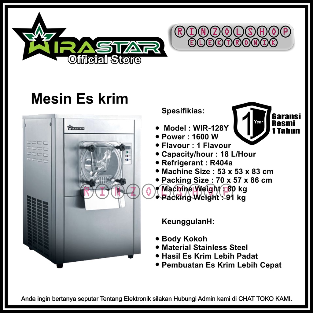 Jual MESIN PENDINGIN ES KRIM HARD ICE CREAM MACHINE WIR-128Y | Shopee ...