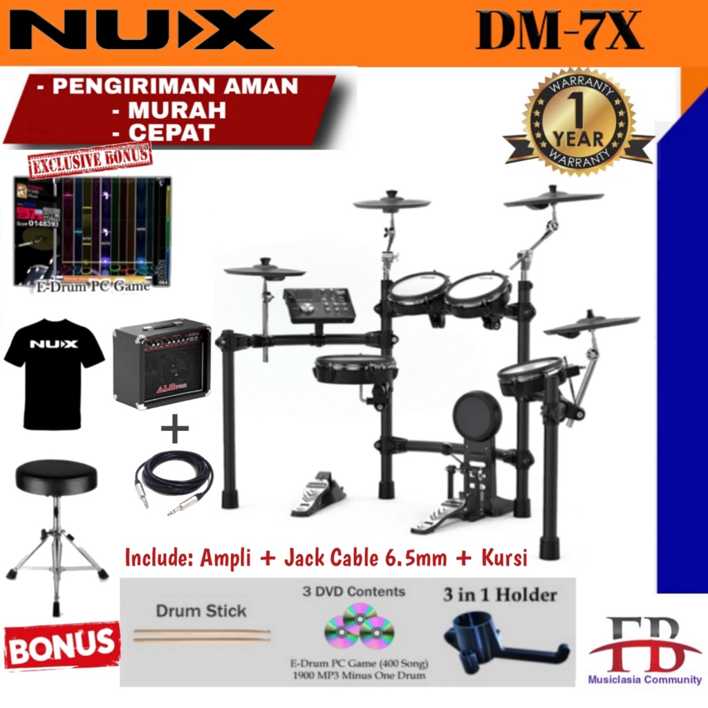 Jual NUX DM7X Drum Elektrik / DM 7X / DM7 X / DM 7 X Electric Drum | Shopee Indonesia