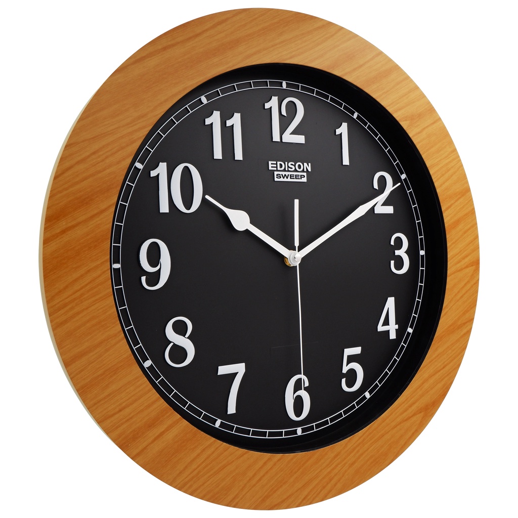 Jual Jam Dinding Edison Sweep ES 410 Wood T11 Timbul Diameter 410mm ...
