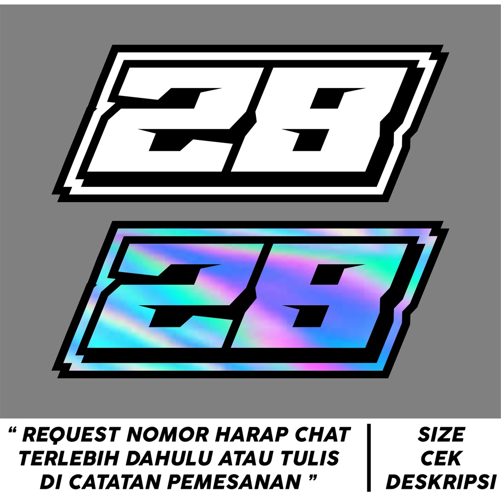 Jual Sticker Nomor Custom V2 - Cutting Sticker | Shopee Indonesia
