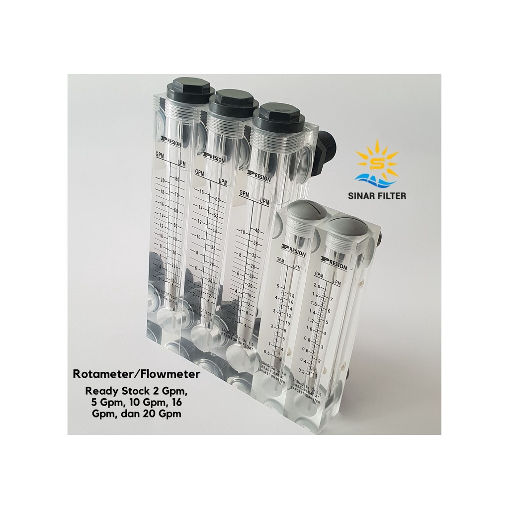 Jual Presion Flowmeter Rotameter air 10 gpm, 16 gpm, 20 gpm | Shopee ...