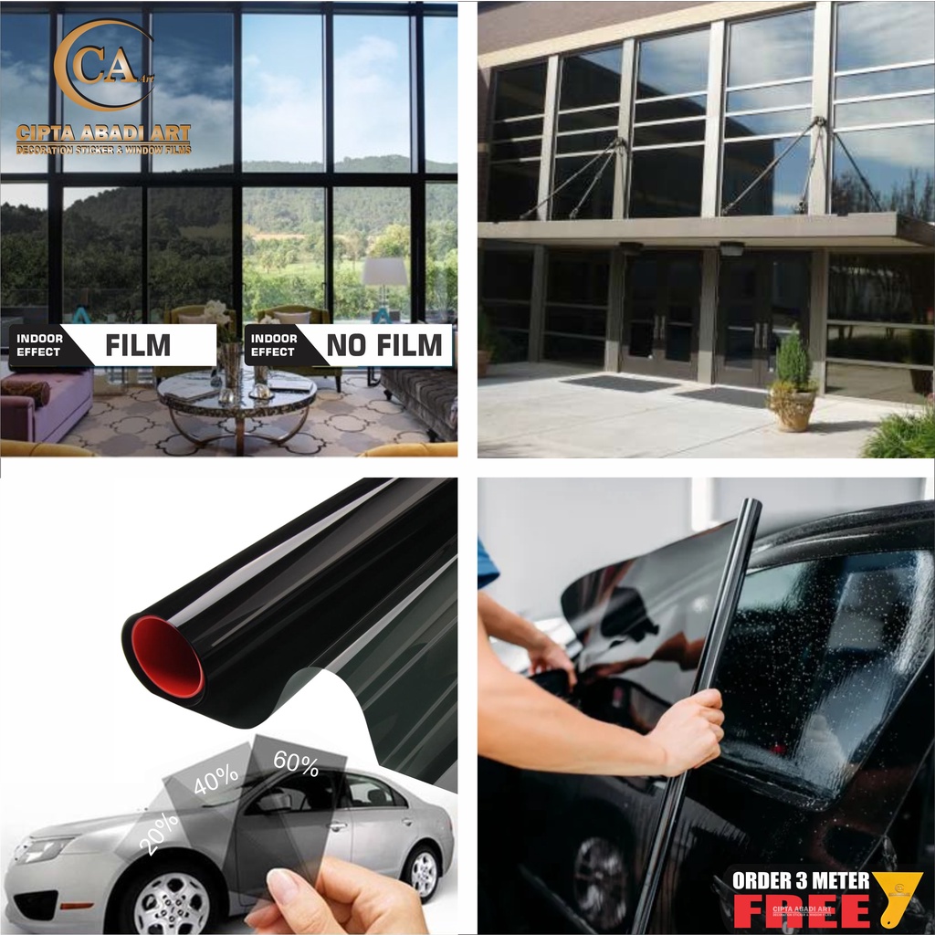 Jual Stiker Kaca Film One Way Riben Hitam Kaca Film Mobil Gedung Jendela Rumah Tidak Tembus ...